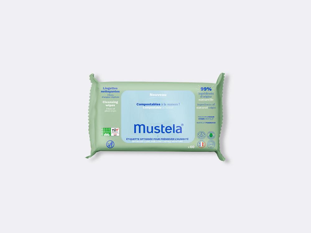 Lingettes nettoyantes compostables bébé | Mustela
